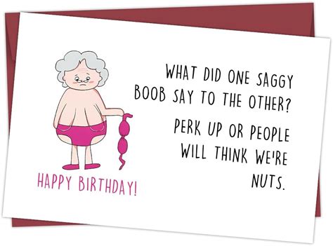 Rude Birthday Cards For Women Funny Birthday Card With Envelope For