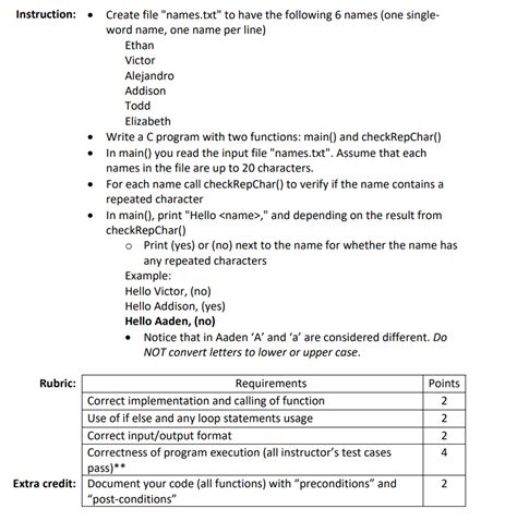 Solved Instruction Create File Names Txt To Have The Chegg Com
