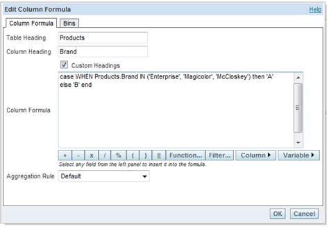 Obiee Groupings Report Column Values And Prompt Values