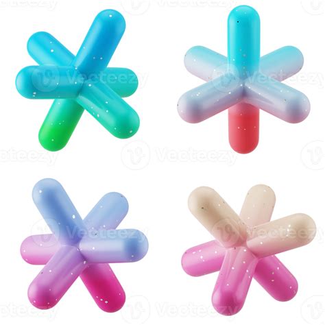 A Collection Set Of 3d Shapes Abstract Capsule Star With Modern Candy Color Colorful Modern