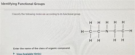 Solved Identifying Functional Groups Classify The Following Chegg Com