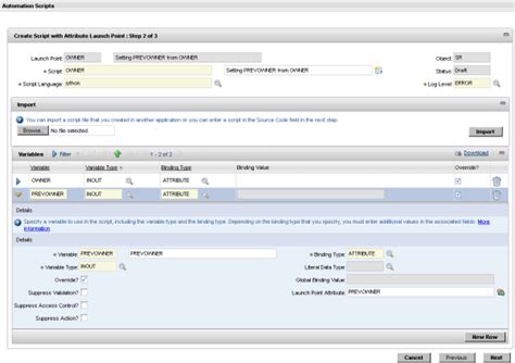 Automation Scripting Attribute Launch Point Setting Field Based