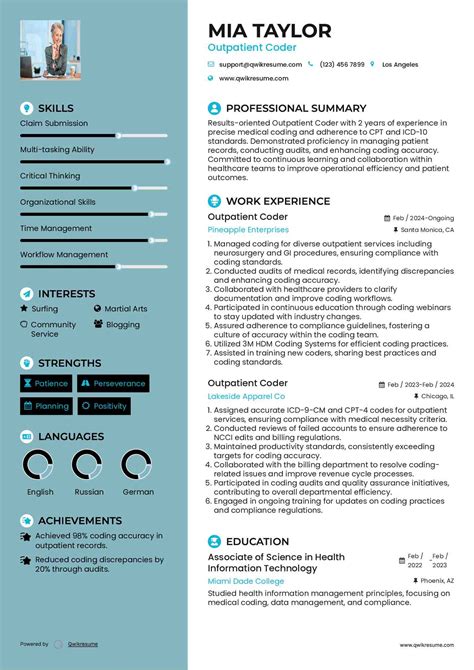 10 Outpatient Coder Resume Samples And Templates For 2025