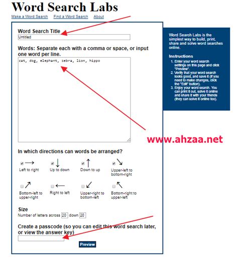 Membuat Permainan Word Search Puzzles Dengan Word Search Labs Ahzaa Net