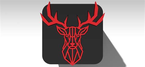 3d Printable Deer Wall Sculpture 2d Ii・cults