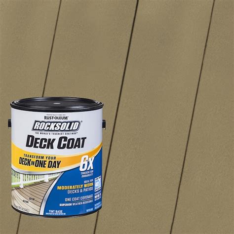 Rust Oleum Rocksolid 6x Deck Coat Pre Tinted River Rock Solid Exterior Wood Stain And Sealer 1