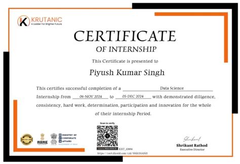 Piyush Kumar Singh On Linkedin A Great Moment Sharing With You All🥳 I Have Completed My First