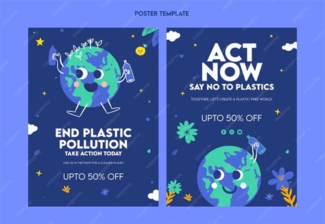 Premium Vector Environmental Awareness Poster For Plastic Pollution