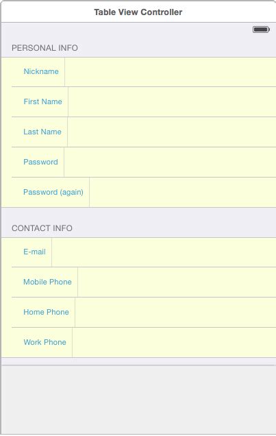 How To Create An Input Form Using Uitableview Oleksandr Manenkos Blog