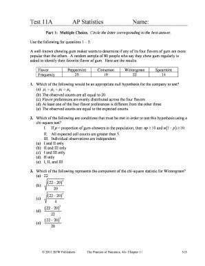Ap Statistics Test Fill And Sign Printable Template Online