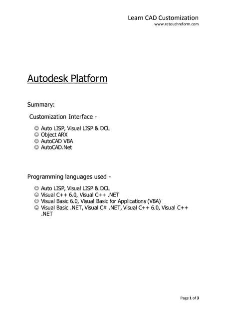 Learn Cad Customization Pdf