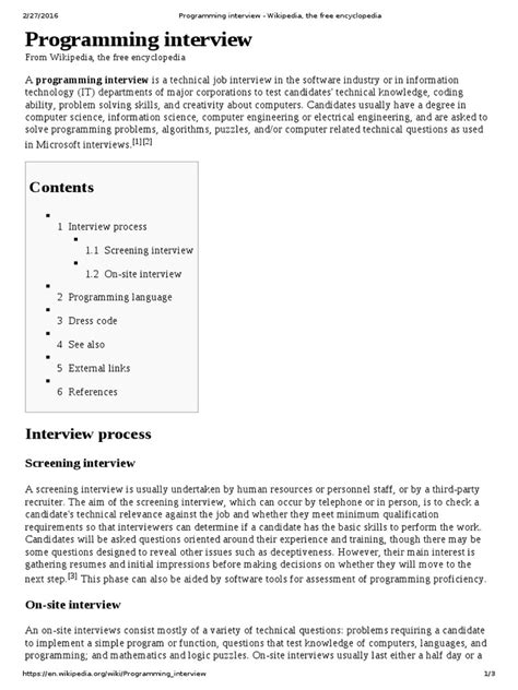 Programming Interview Wiki Pdf Computer Science Software