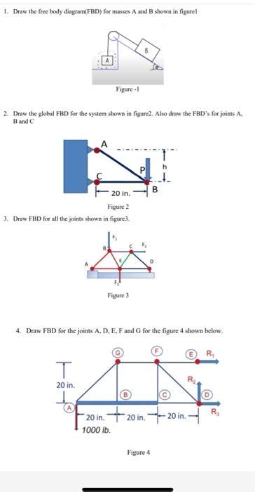 Solved 1 Draw The Free Body Diagram FBD For Masses A And B Chegg Com