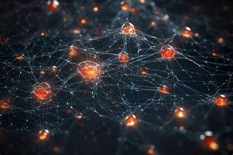 Connecting Dots Abstract Technology Background Generative Ai Premium Ai Generated Image