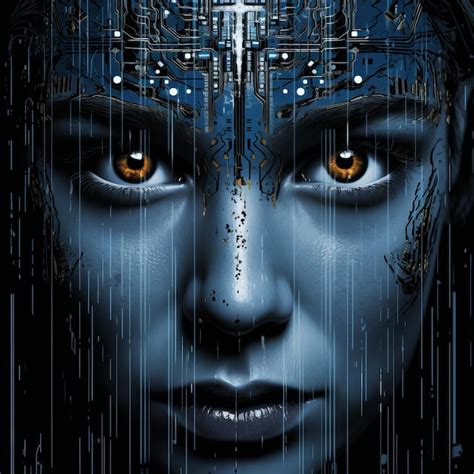 Premium AI Image An Image Of A Womans Face With The Face Of A Robot