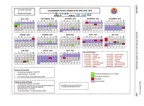 🗓 Le Nouveau Calendrier Scolaire Second Souffle Tahiti Facebook
