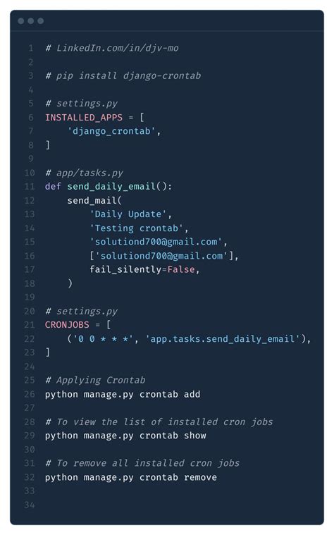 Mohamed Ali On Linkedin Python Django Scheduled Tasks Crontab