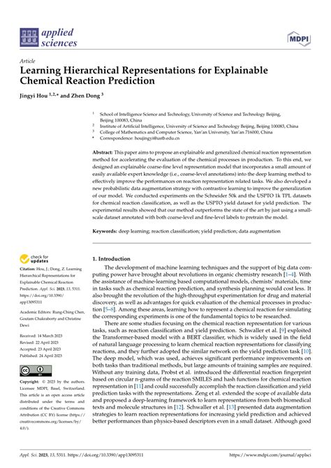Pdf Learning Hierarchical Representations For Explainable Chemical Reaction Prediction