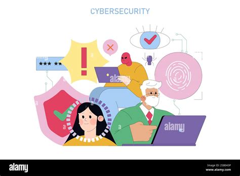 Cybersecurity Concept Online Protection Measures Data Encryption
