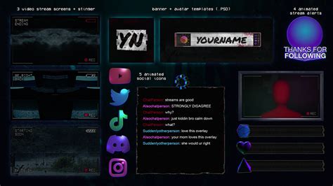 Streamdrome Creepy Stream Overlay Package Twitch Overlay