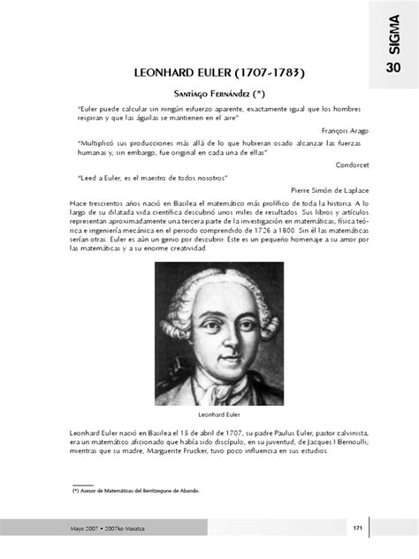 Leonhard Euler Pdf Leonhard Euler Enseñanza De Matemática