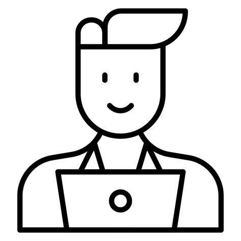 Programmer Male Line Icon Vector Art At Vecteezy