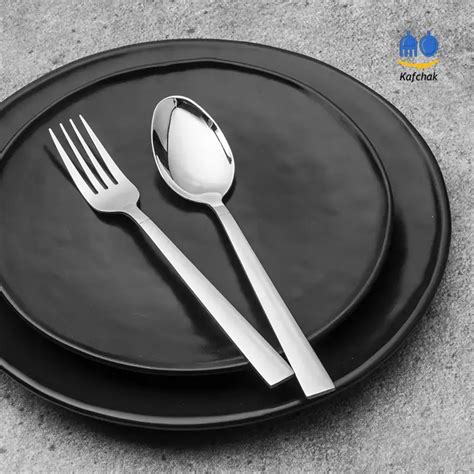 قاشق و چنگال بیزانس مدل شیکاگو استیل براق کفچک