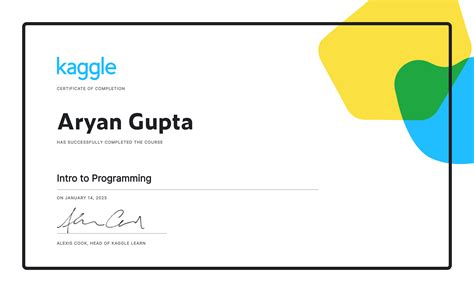 Aryan Gupta Completed The Intro To Programming Course On Kaggle