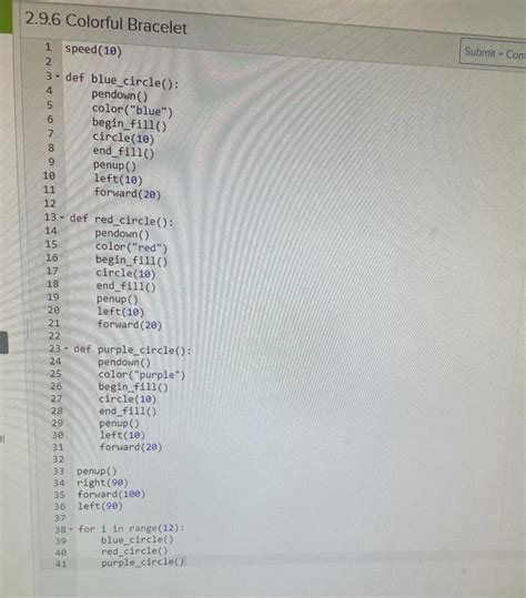 Codehs Python 296 Colorful Bracelets Rcodehspythonanswers