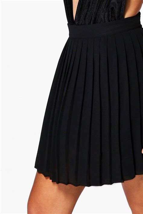 Boohoo Womens Cate Chiffon Pleated Mini Skirt Ebay