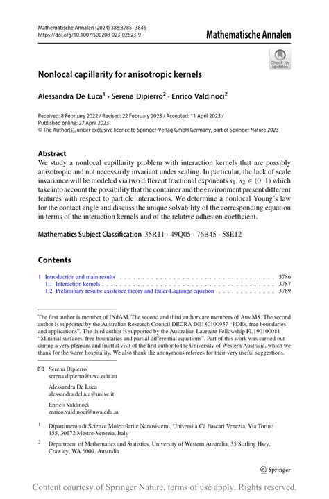 Nonlocal Capillarity For Anisotropic Kernels Request Pdf