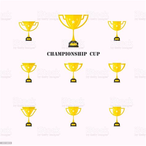 다른 황금 컵의 집합입니다 골든 트로피 컵 흰색 배경에 고립입니다 프리미엄 품질입니다 빛나는 황금 우승자 컵 Championship에 대한 스톡 벡터 아트 및 기타 이미지