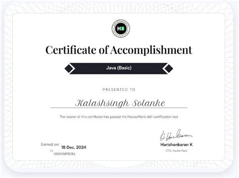 Javacertified Hackerrank Javaprogramming Developerjourney