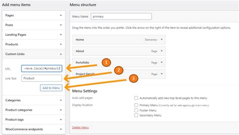 🔗 How To Link Menu To Sections In Neve Themeisle Docs