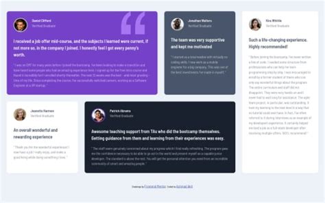 Frontend Mentor Testimonial Grid With Html Css And Flexbox Coding Challenge Solution