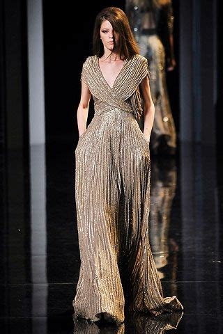 Elie Saab Couture Fashion Gold Evening Dresses Evening Dresses
