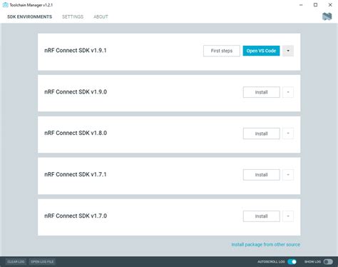 nrf connect 2 x x version not listed in toolchain manger how to install it nordic qanda