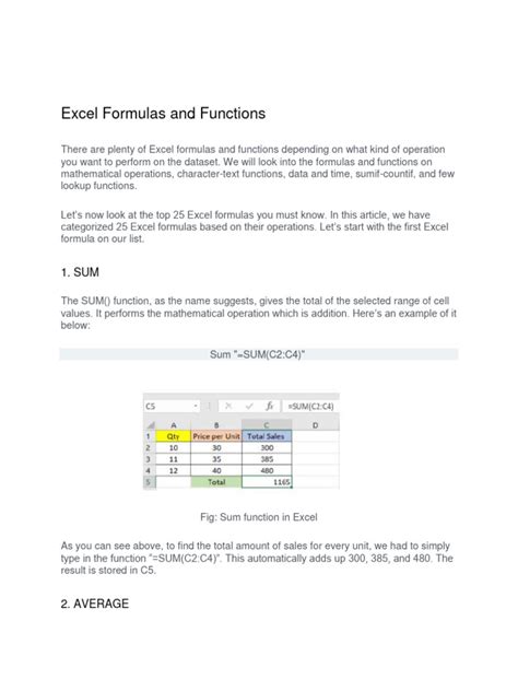 Excel Formulas And Functions Pdf Microsoft Excel Function