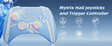 Mytrix Wireless Pro Controllers With Hall Effect Joysticks Hall Trigger No Drift Bluetooth