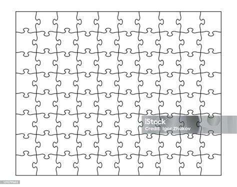 퍼즐의 팔십 조각의 세트 세부 사항의 다른 유형과 각 부분을 이동하는 기능퍼즐 흑백 벡터 일러스트레이션 0명에 대한 스톡 벡터 아트 및 기타 이미지 Istock