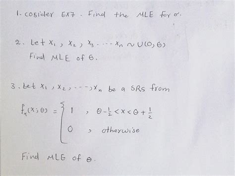 solved 1 cosider ex7 find the mle for σ 2 let