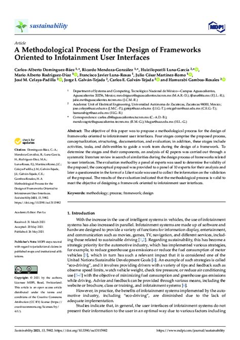 Pdf A Methodological Process For The Design Of Frameworks Oriented To Infotainment User Interfaces