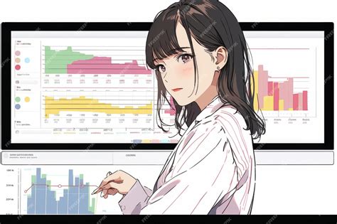 Premium Ai Image Data Analysis An Ol Creating Graphs And Charts While Looking At A Large