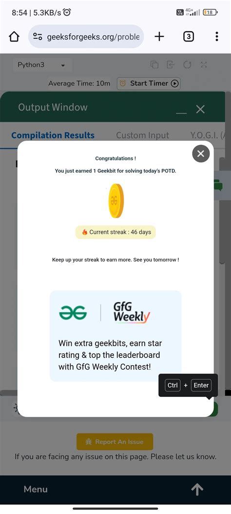 Dinesh J On Linkedin Geekstreak2024 Codingchallenge Geeksforgeeks