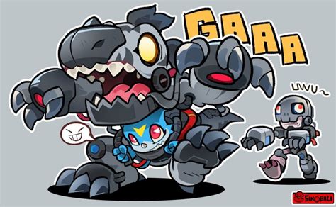 V Mon And Andromon Digimon Drawn By Sinobali Danbooru