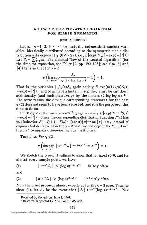 Pdf A Law Of The Iterated Logarithm For Stable Summands Pdf A Law Of The Iterated Logarithm For Stable Summands