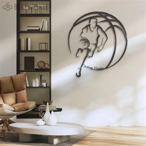 Custom Basketball Metal Wall Art Led Light Personalized Player Lover
