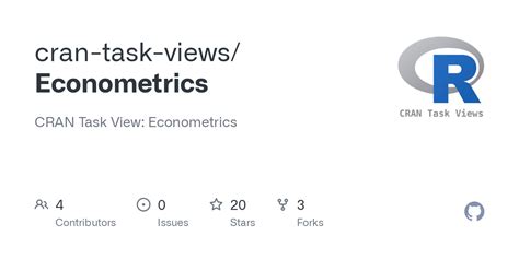 GitHub Cran Task Views Econometrics CRAN Task View Econometrics