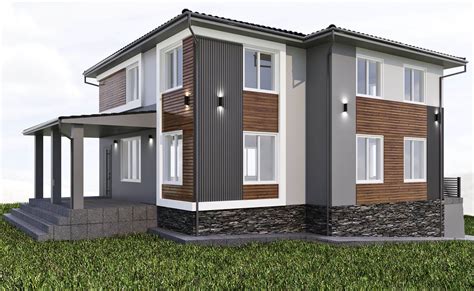 Дизайн фасадов частного дома в д Лусково Студия дизайна Arh Predmet