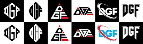 Dgf Letter Logo Design In Six Style Dgf Polygon Circle Triangle Hexagon Flat And Simple